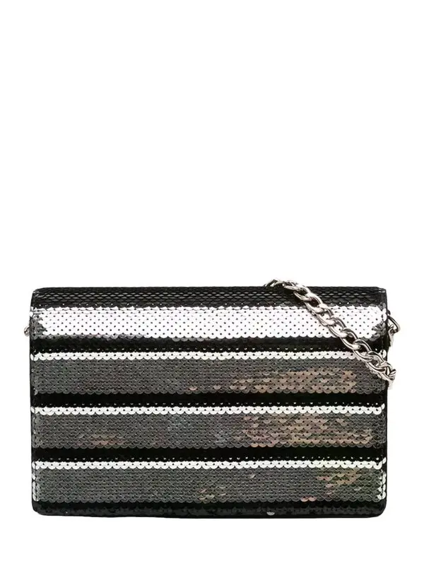 Prada 2010-2026 Sequin Embellished Baia Chain Flap Crossbody Bag - Silver