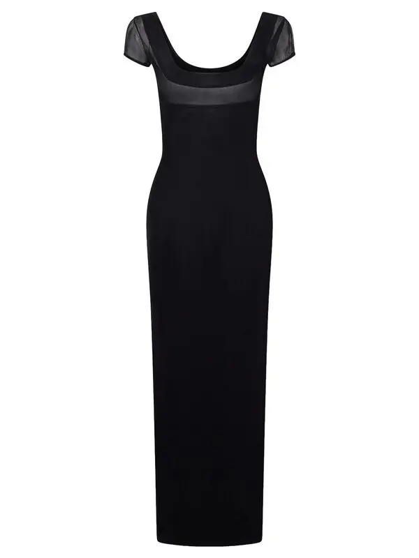 Saint Laurent Knitted Maxi Dress - Black