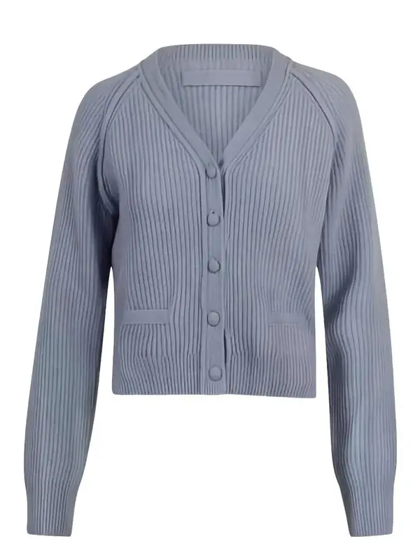 Victoria Beckham Ribbed Cardigan - Grey