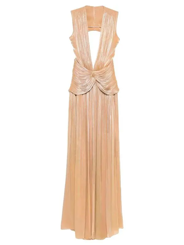 Costarellos Silla Backless Maxi Dress - Neutrals