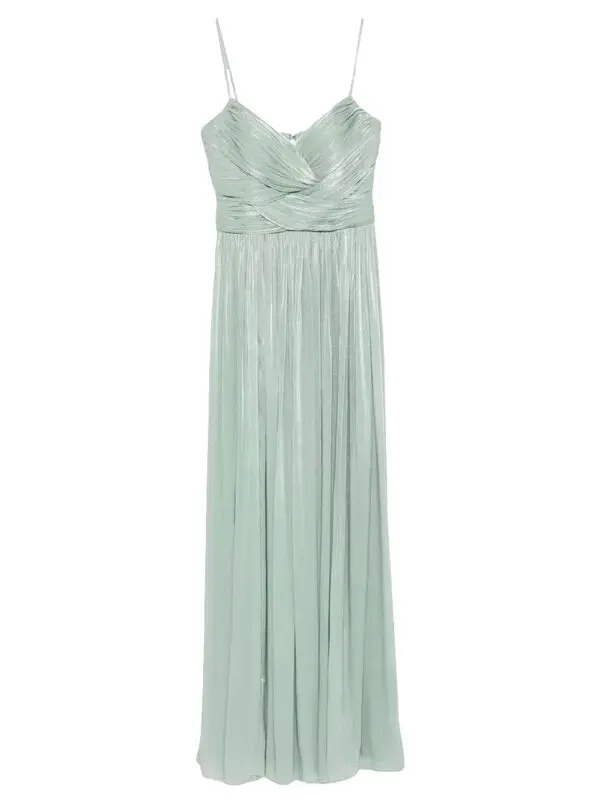 Costarellos Sireen Pleated Maxi Dress - Green