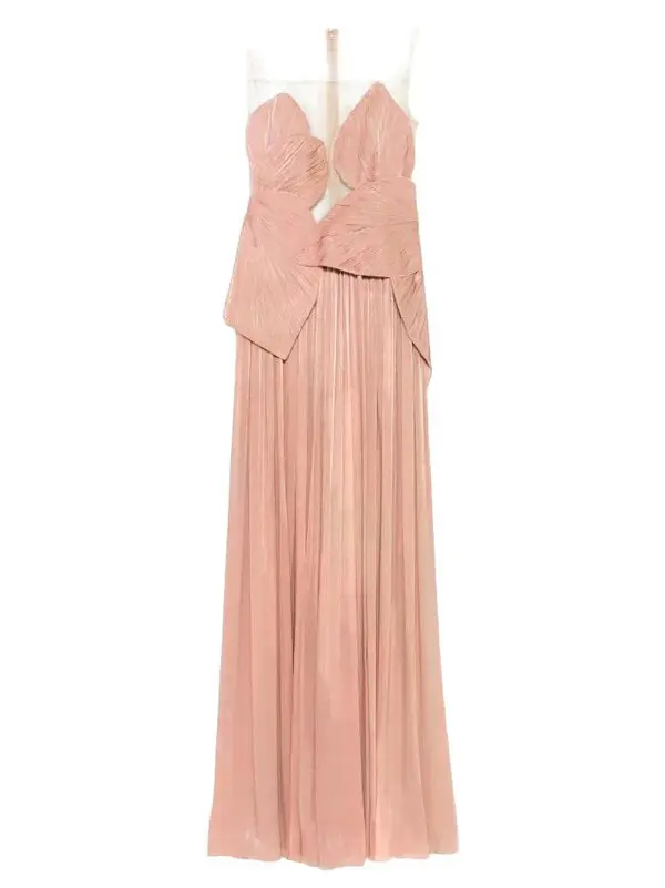 Costarellos Serenne Pleated Maxi Dress - Pink
