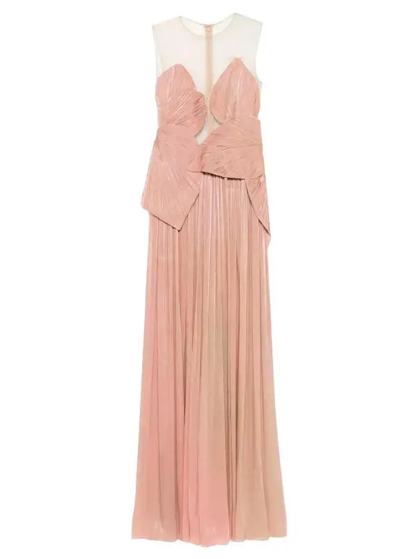 Costarellos Serenne Pleated Maxi Dress - Pink