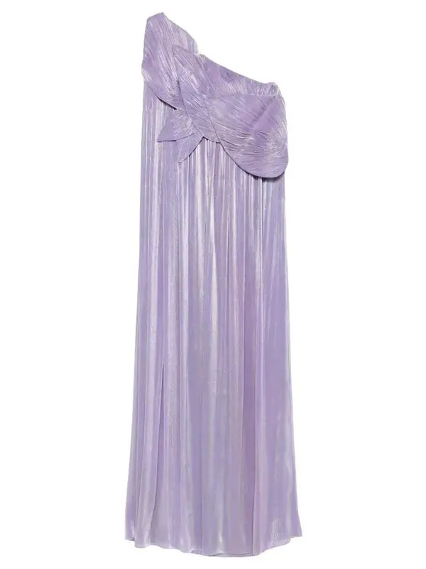 Costarellos Amabe Pleated One-shoulder Maxi Dress - Purple