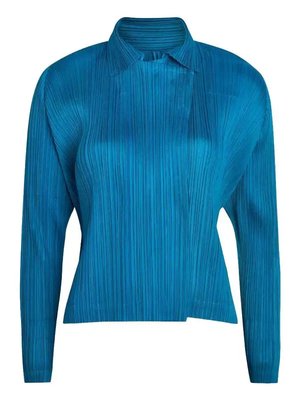 Issey Miyake Pleated Long-sleeve Shirt - Blue