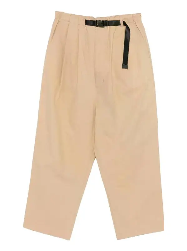 Comme Des Garçons Pleated Belted Trousers - Neutrals