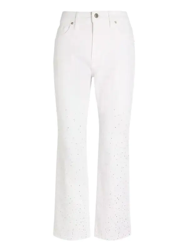 Good American Good Icon Pearl-embellished Jeans - White