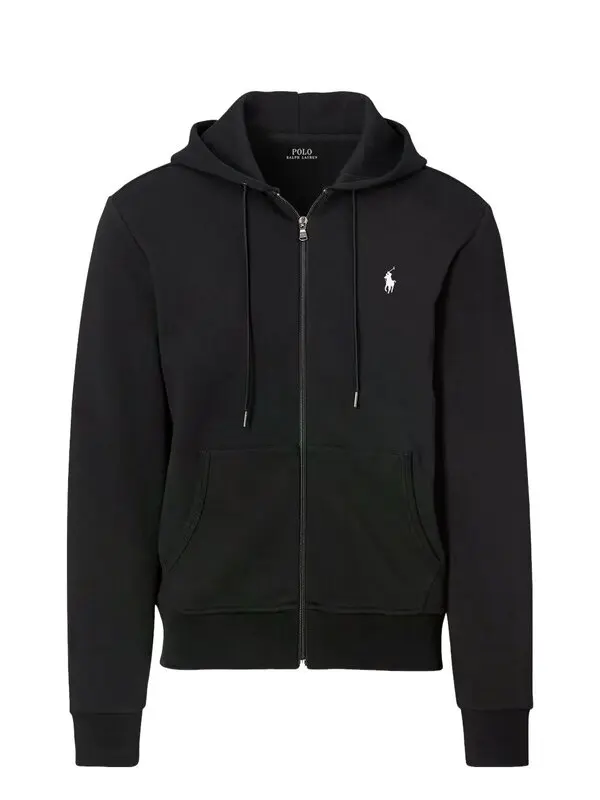 Polo Ralph Lauren Full-zip Hoodie With Embroidered Logo - Black