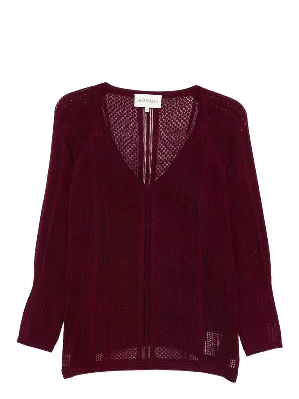 Eric Bompard V-neck Long-sleeve Sweater - Red