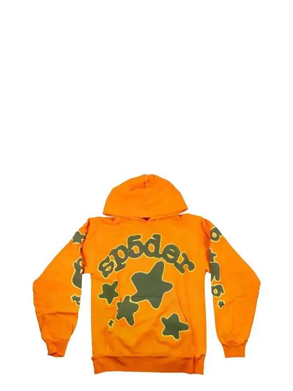 SP5DER Graphic Print Hoodie - Orange