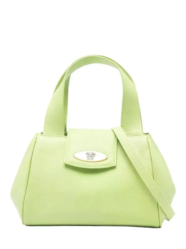 Versace 1990s Leather Tote Bag - Green