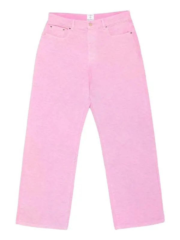 Casablanca Monogram Straight Jeans - Pink