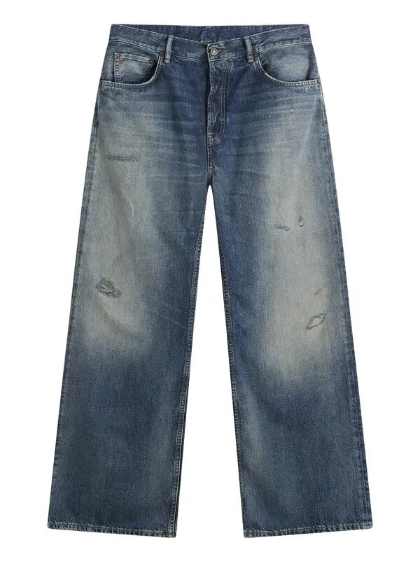 Acne Studios 2021 Daybreak Wash Wide Leg Jeans - Mid Blue