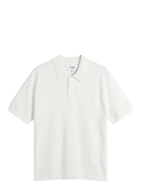 WAX LONDON Naples Retro Diamond Knit Polo - Ecru