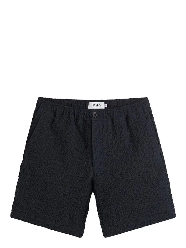 WAX LONDON Kurt Jumbo Seersucker Shorts - Dark Navy