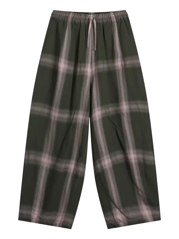 Needles H.d. Rayon Plaid Trousers - Green