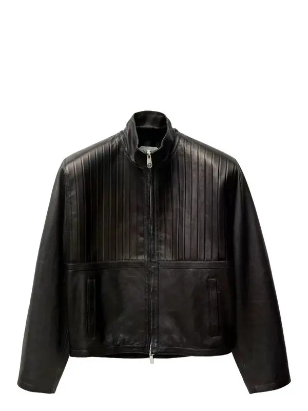Versace Leather Blouson - Black