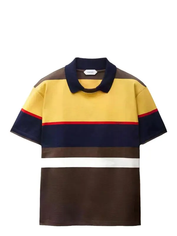 Versace Striped Cotton-jersey T-shirt - Brown