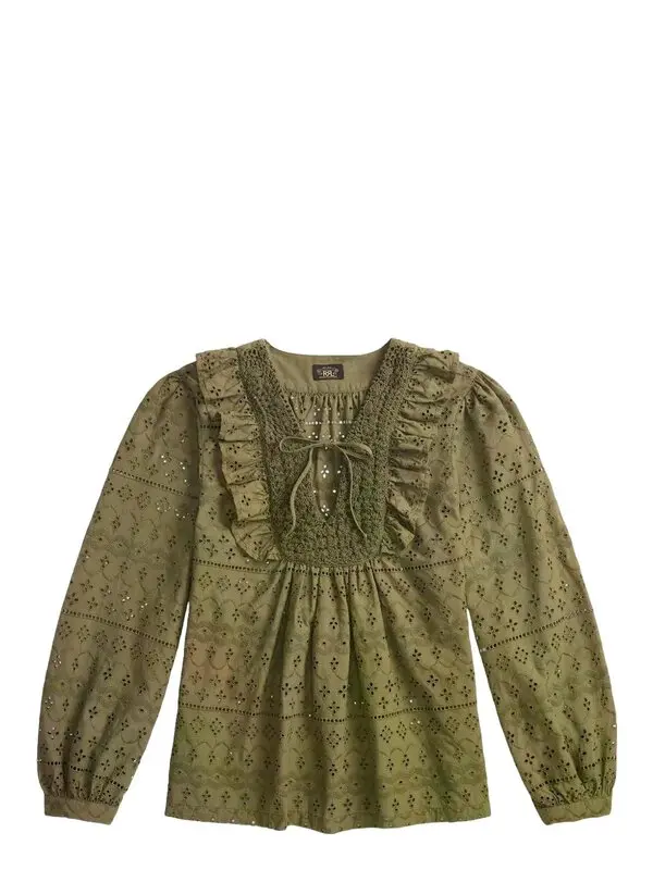 Ralph Lauren Ruffled Blouse - Green