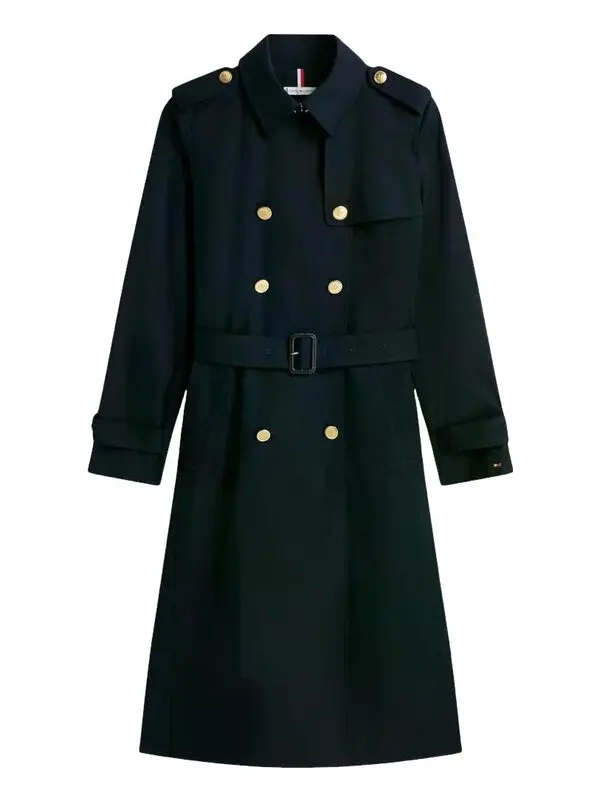 Tommy Hilfiger Belted Button Coat - Blue