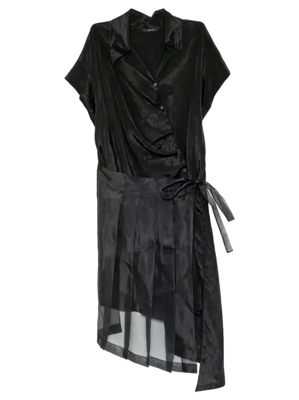 GAZ DE LIN Tied-waist Midi Dress - Black