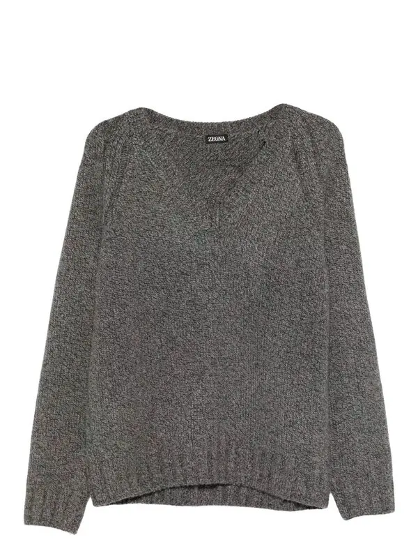 Zegna V-neck Sweater - Grey