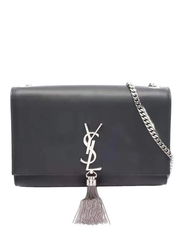 Saint Laurent 00s Kate Monogram-detail Shoulder Bag - Black