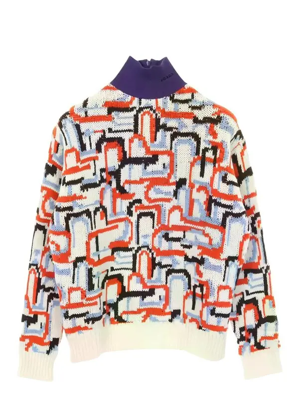 Prada 2020s Geometric-pattern Knit Sweater - White