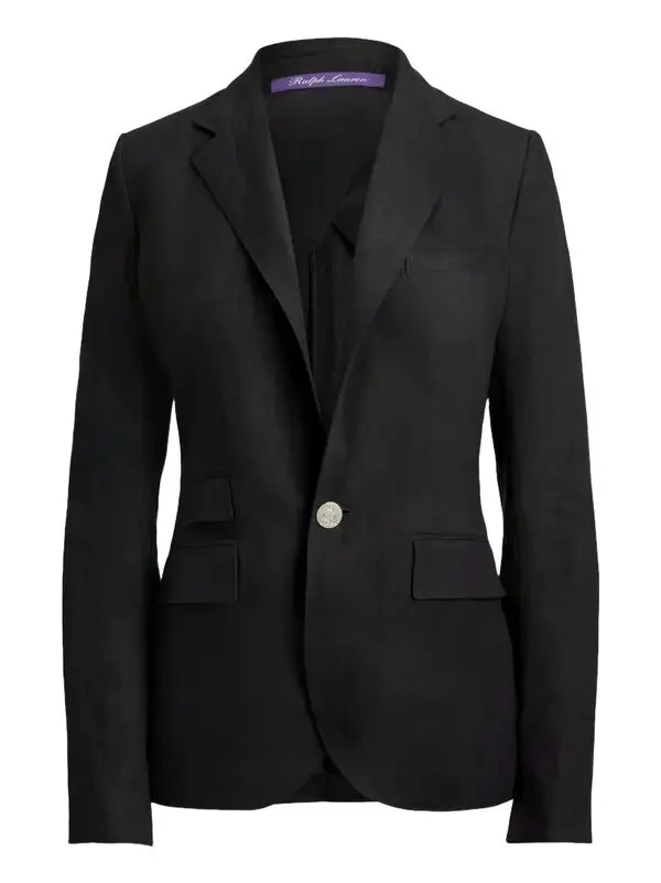 Ralph Lauren Single-breasted Linen Jacket - Black
