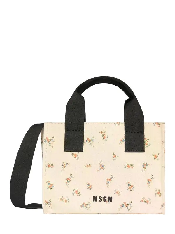 MSGM Floral-print Tote Bag - Neutrals