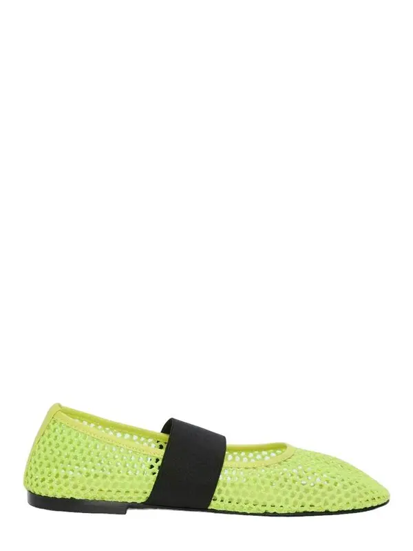 MSGM Round-toe Strap Ballet Flats - Green