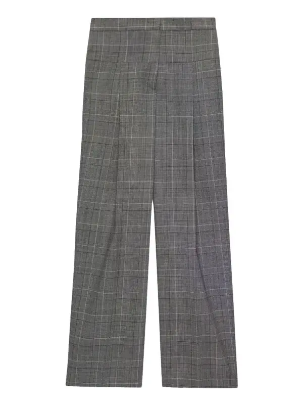 MSGM Plaid Wide-leg Trousers - Grey