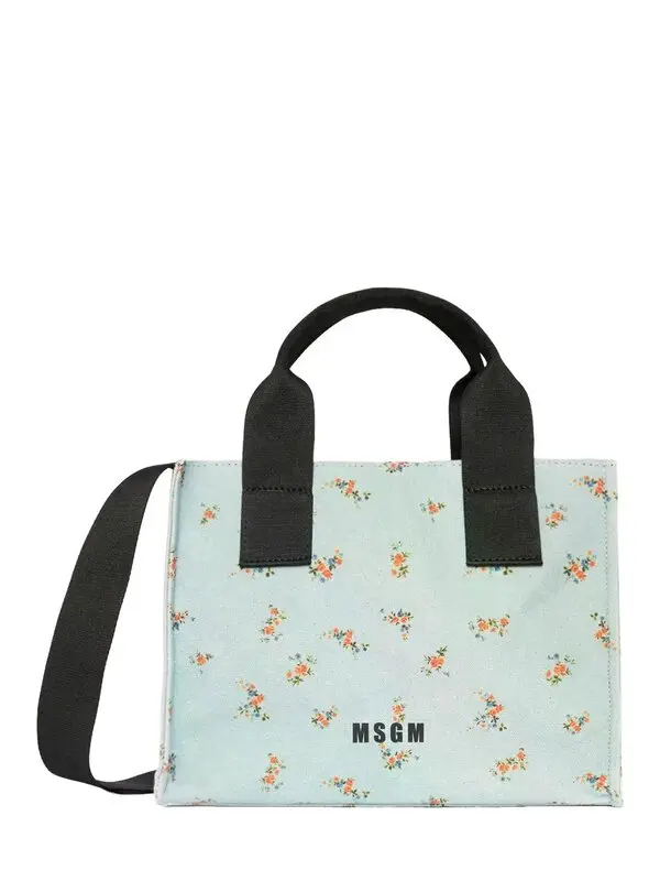 MSGM Floral-print Tote Bag - Blue