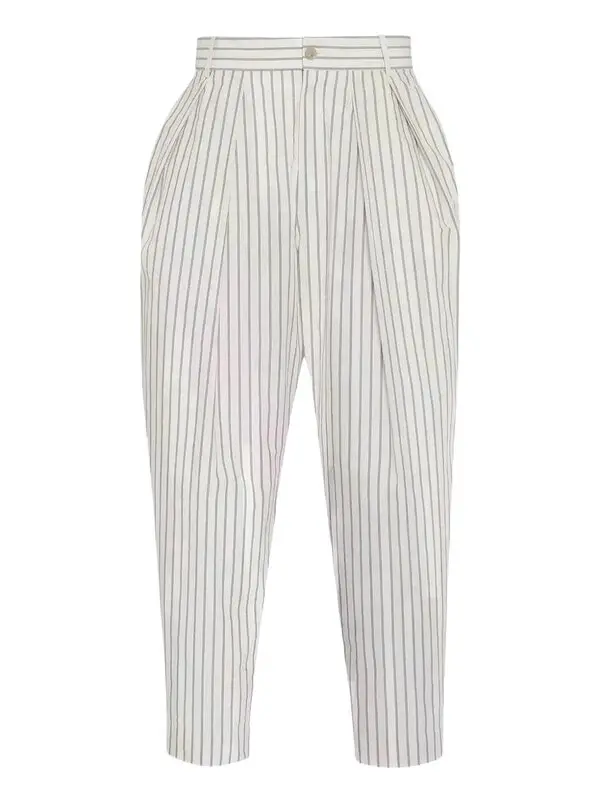 THE ROW Dyon Pinstriped Trousers - White