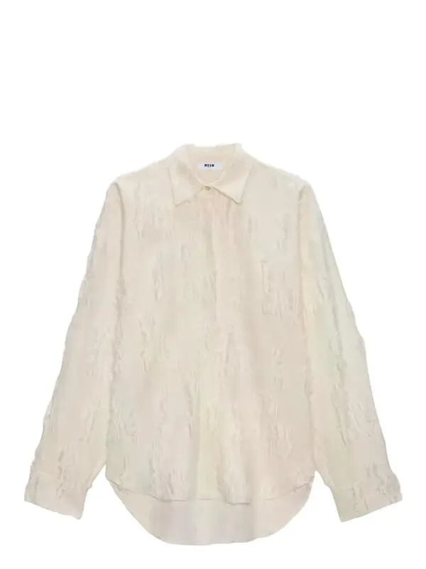 MSGM Textured Long-sleeve Shirt - Neutrals