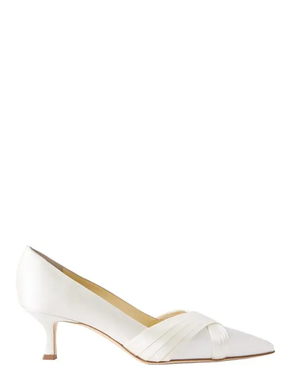 Manolo Blahnik Vieralo Satin Pumps - Neutrals