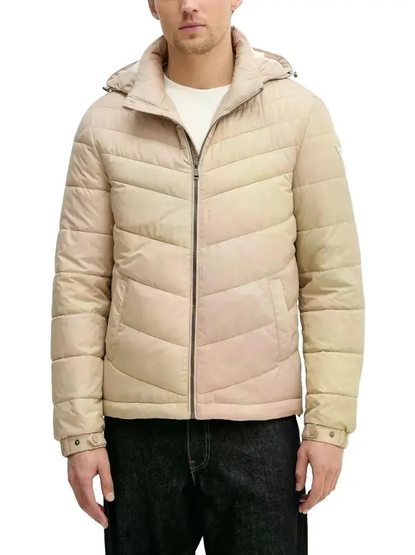 Guess Quilted Hooded Jacket - Neutrals