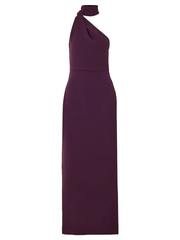 Solace London Demi One-shoulder Crepe Gown - Purple