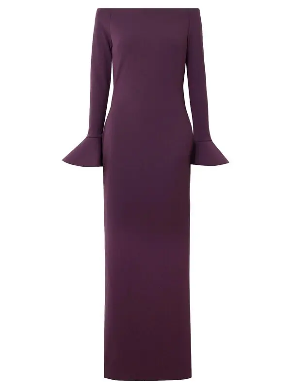 Solace London Anica Off-the-shoulder Gown - Purple