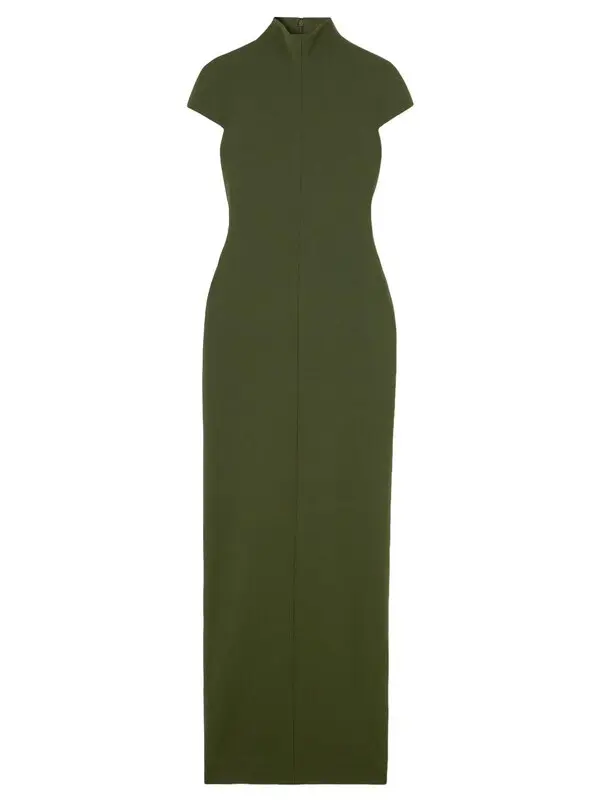Solace London Lang Stretch-crepe Gown - Green