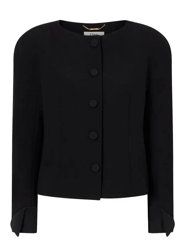 Chloé Wool-crepe Jacket - Black