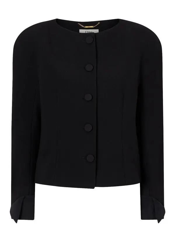 Chloé Wool-crepe Jacket - Black
