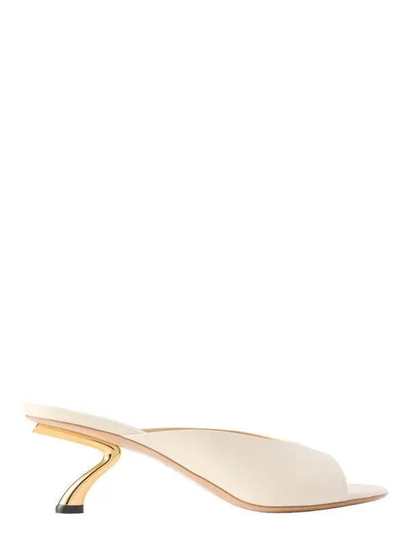 FERRAGAMO Igea Leather Mules - White