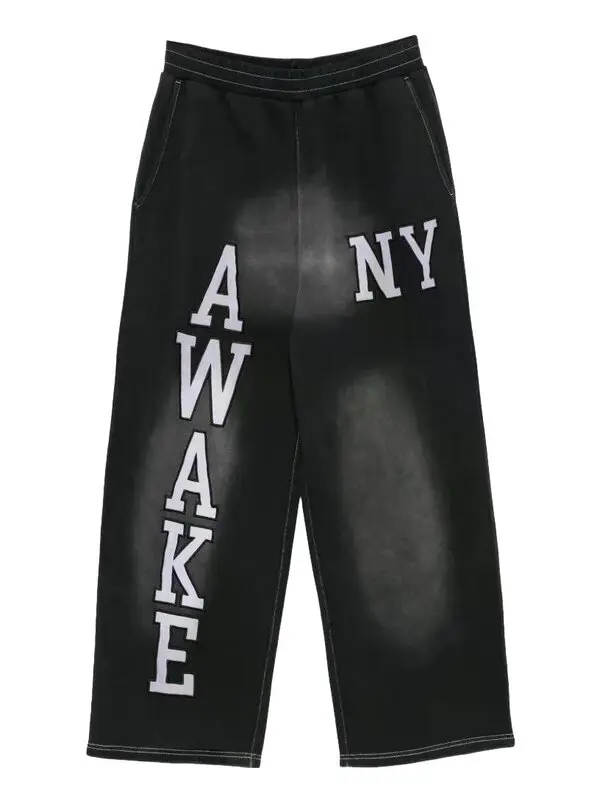AWAKE NY Letter Appliqué Trousers - Black