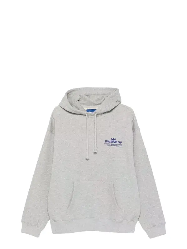 AWAKE NY Logo Print Hoodie - Grey