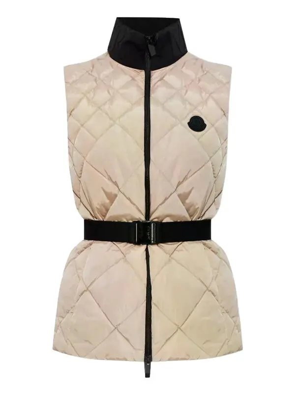 Moncler Quilted Belted Gilet - Neutrals