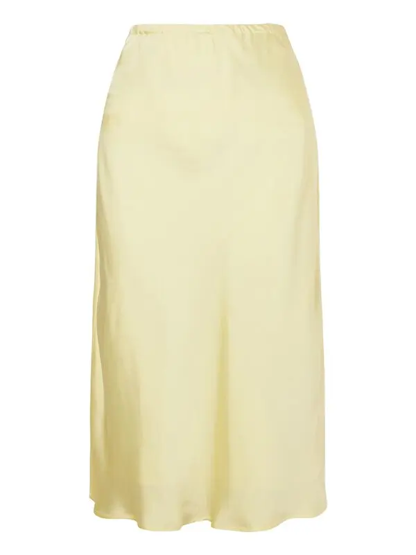 JIL SANDER Satin Midi Skirt - Yellow