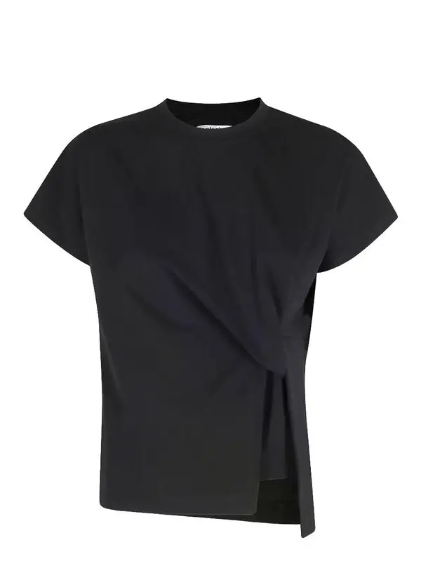 LA PISCINE Twisted-detail T-shirt - Black