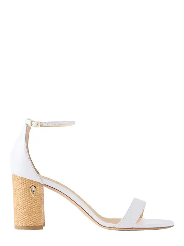 Jennifer Chamandi Massimiliano Leather And Raffia Sandals - White
