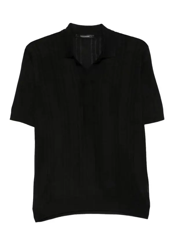 Tagliatore Darnel Vertical-stripe T-shirt - Black